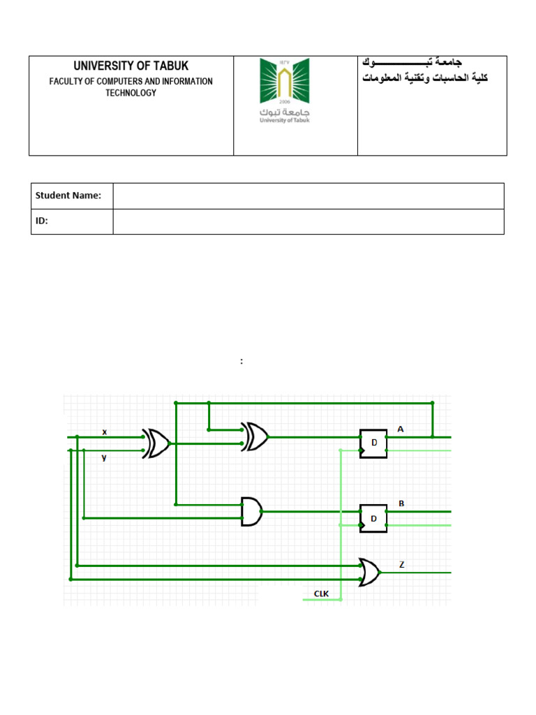 University of Tabuk: Computer Engineering Department Dealdine: 22-9-2024 HW1 (10 Marks) | PDF
