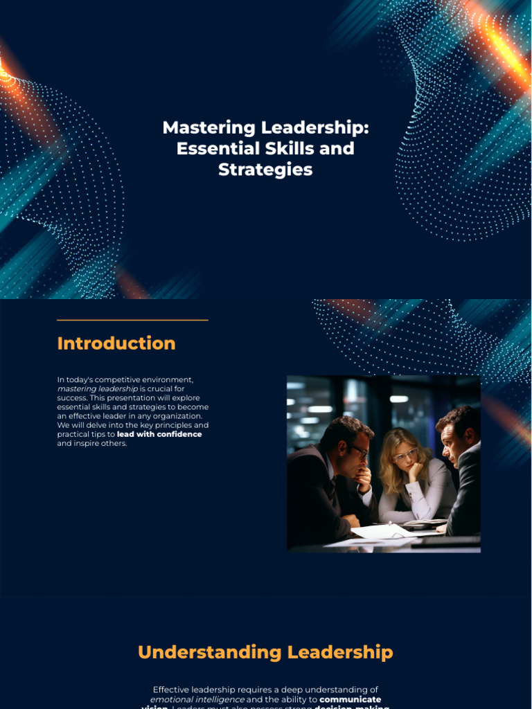 Slidesgo Mastering Leadership Essential Skills and Strategies 20240430050637SGB6 | PDF | Career ...