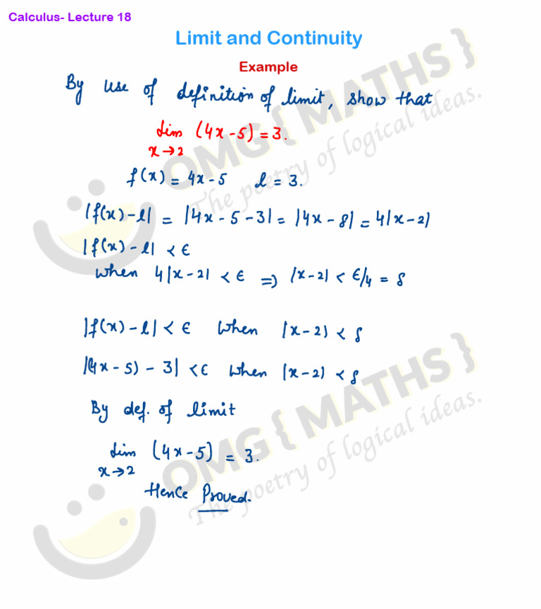 Example 1 Limit and Continuity | PDF