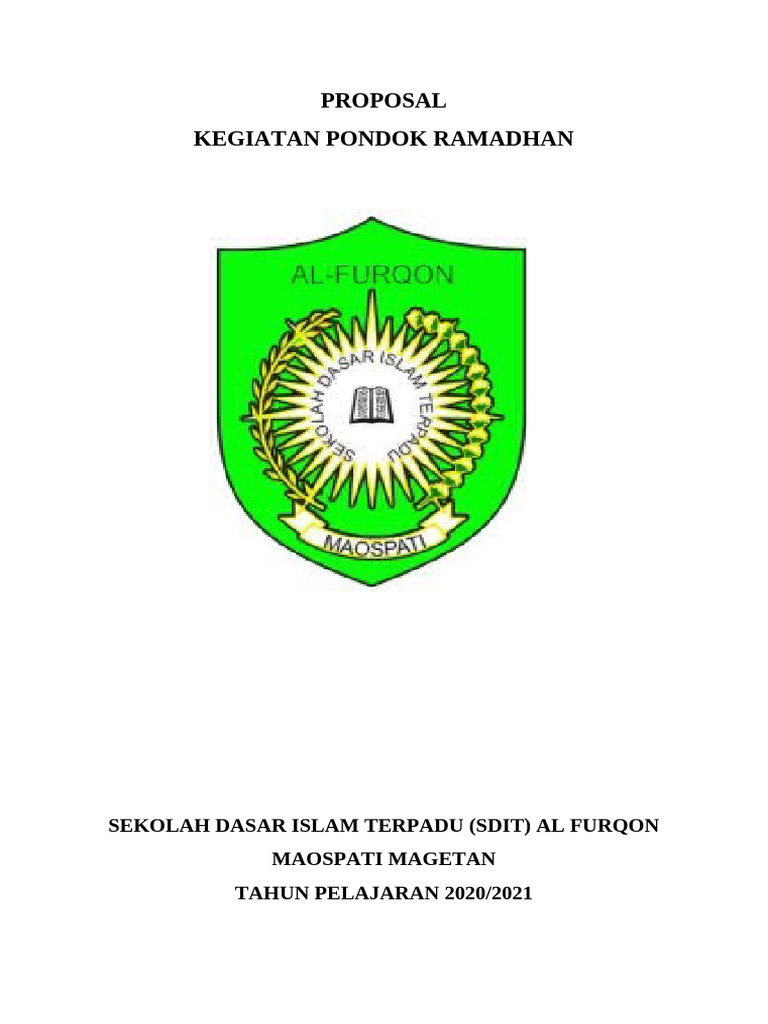 Proposal Pondok Ramadhan 2021 | PDF