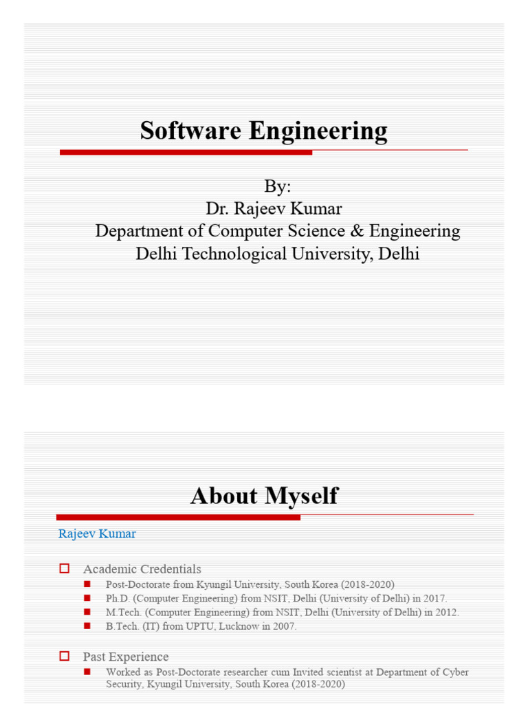 SE - Lect-1 (DTU) | PDF