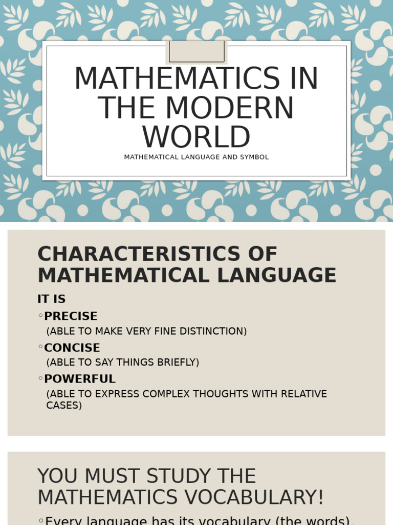 Topic 2.1 Mathematics in The Modern World | PDF