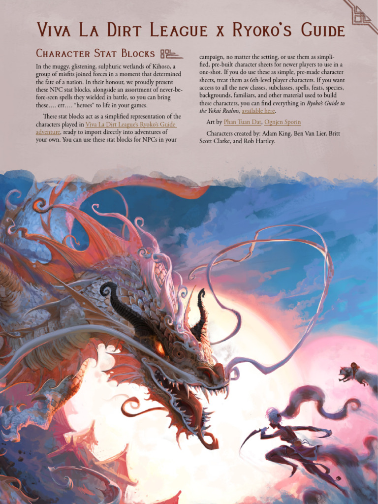 VLDL X Ryoko's Guide Player Statblocks | PDF | Gary Gygax Games ...