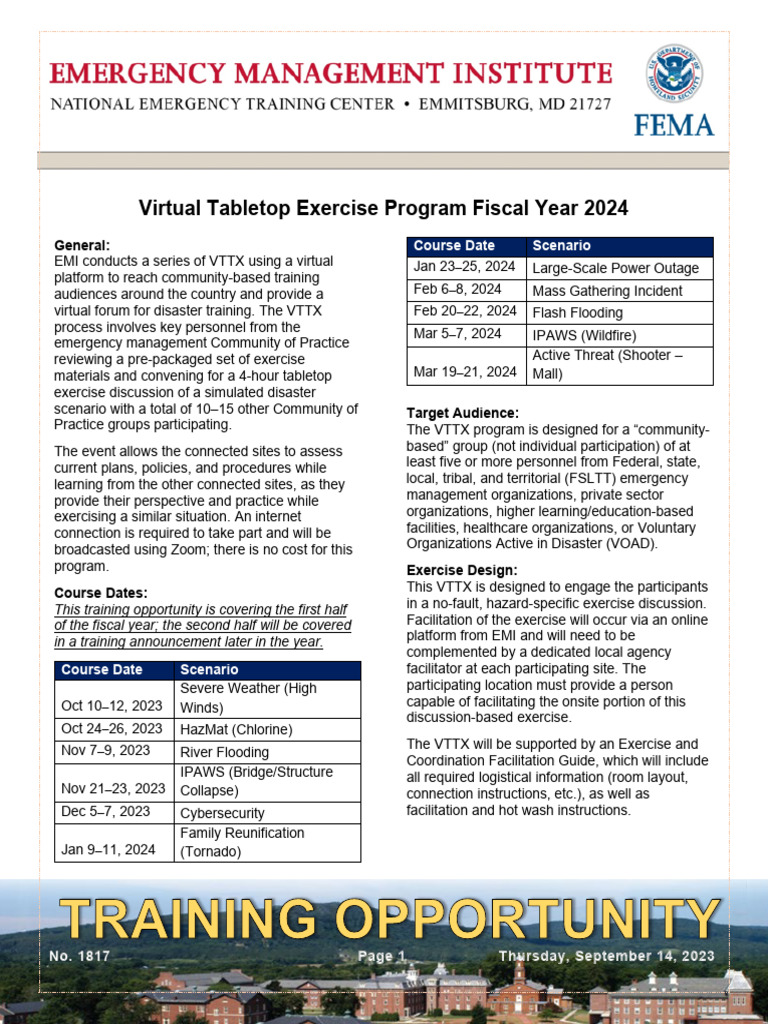 1817-training opportunity-virtual tabletop exercise program fiscal year ...
