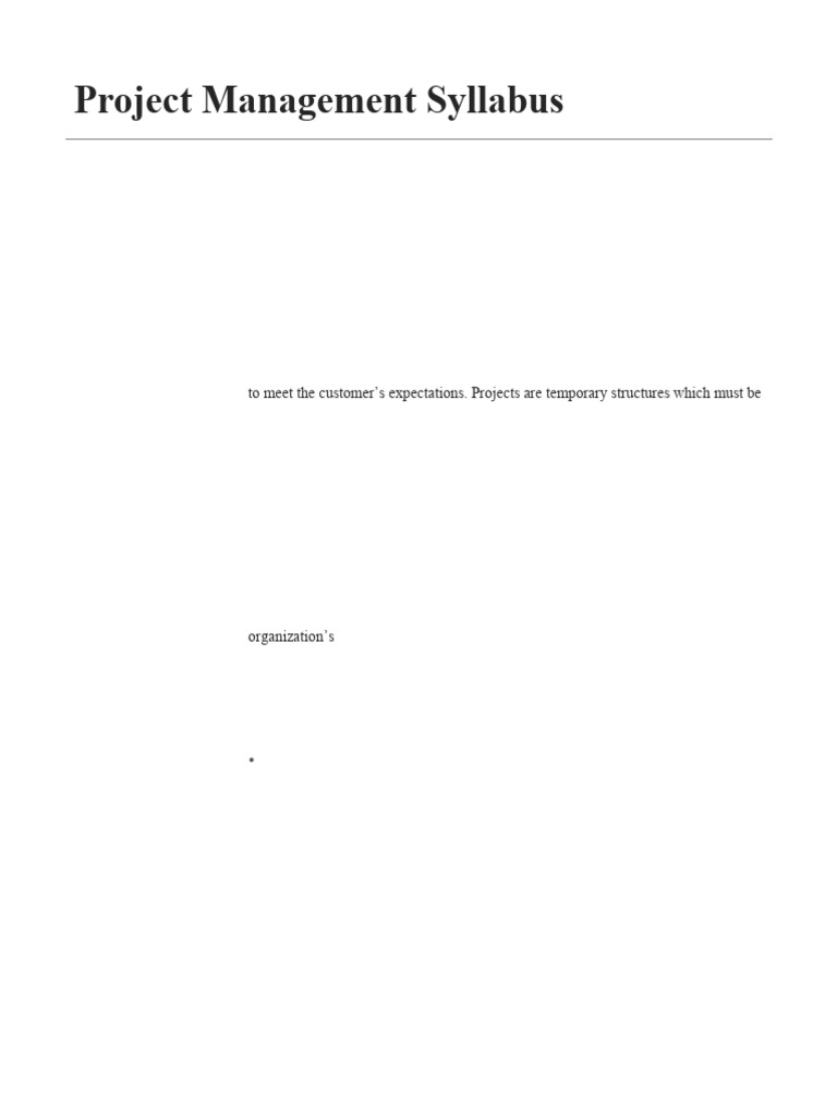 Project Management Syllabus-1 | PDF