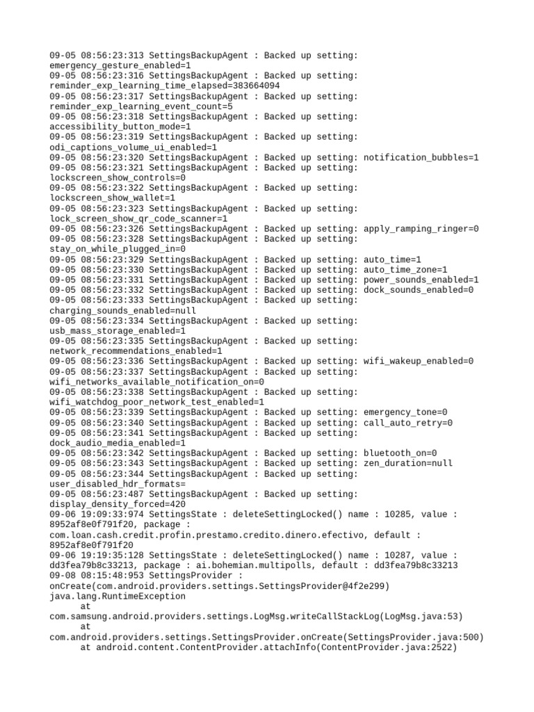 Settings Provider | PDF