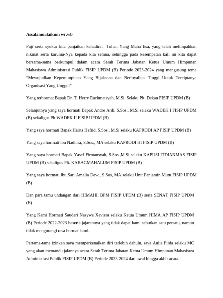 Serah Terima Jabatan HIMA AP 2023-2024 | PDF | Agama & Spiritualitas