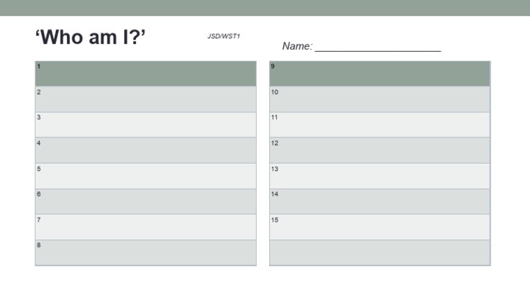 Who Am I?': Name | PDF