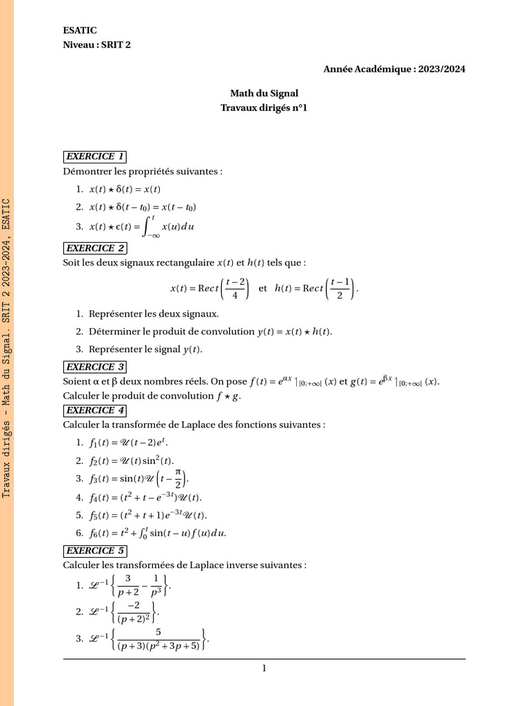 TD Math Signal | PDF