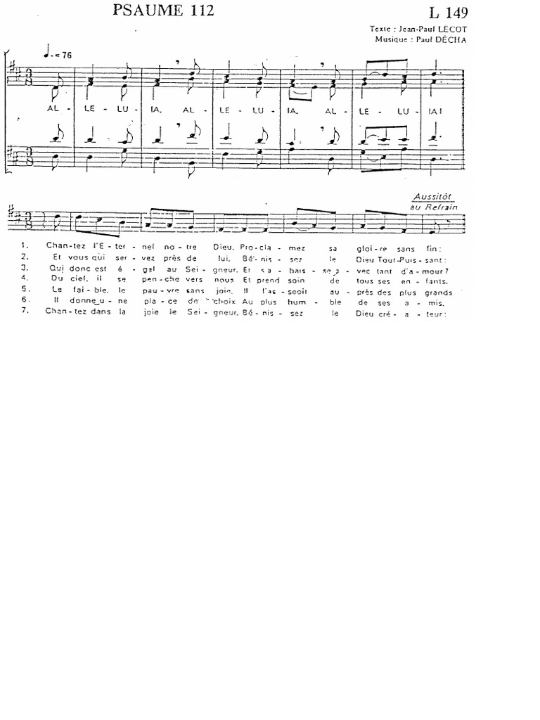 l149 Alleluia Du Psaume 112 150 | PDF