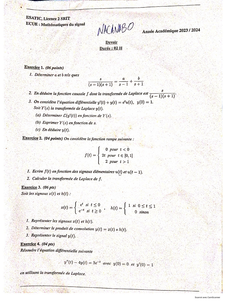 devoir et examen | PDF