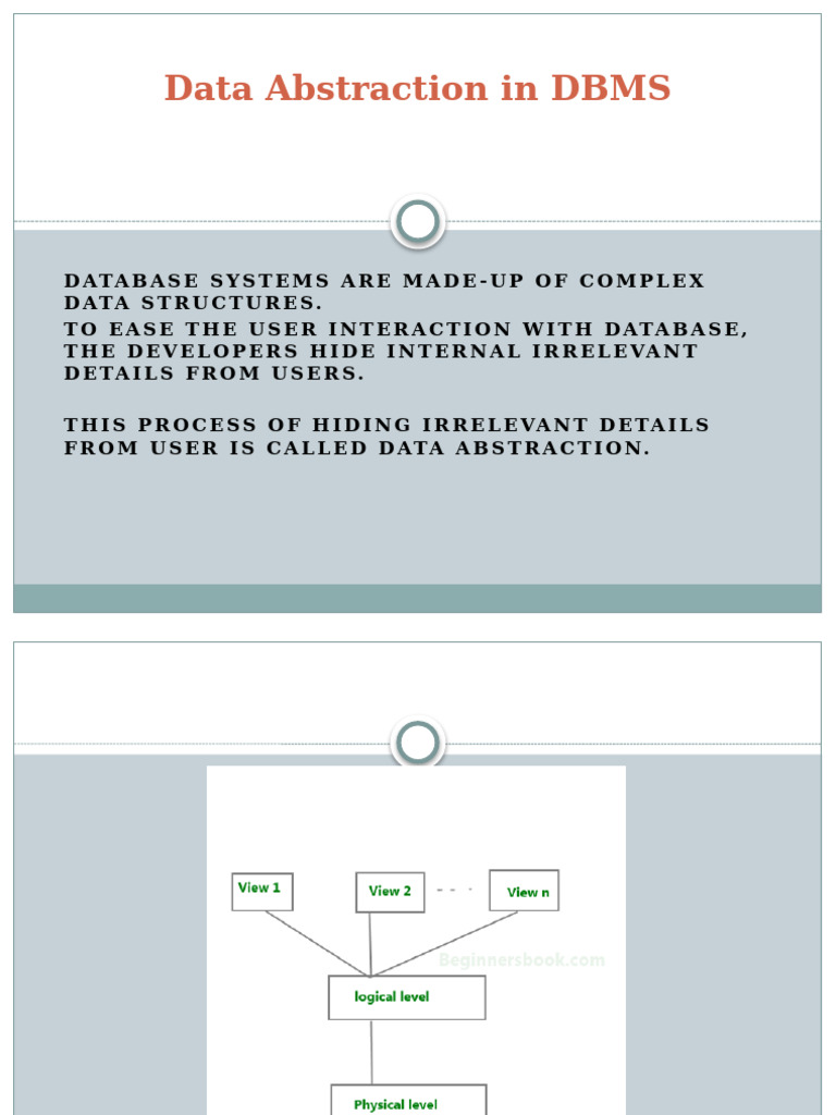 Data Abstraction in DBMS | PDF