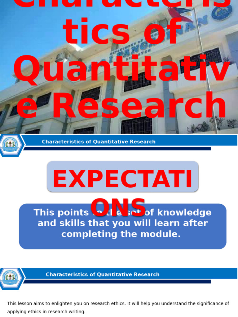 PRACTICAL RESEARCH 2 Q3 SLM1 Characteristics of Quantitative | PDF