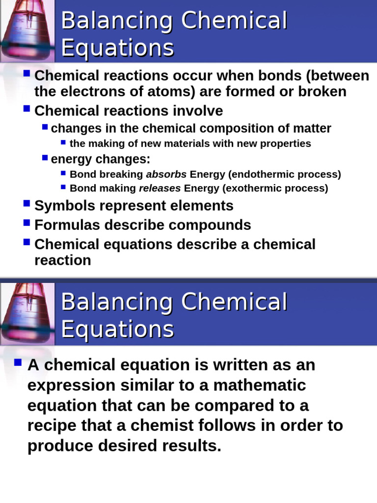 Lesson 4 Writing and Balancing Chemical Equations | PDF