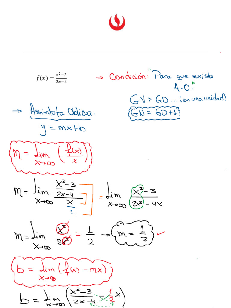 07.2 Problemas de Aplicación de Asíntotas Oblicuas - KS21 | PDF