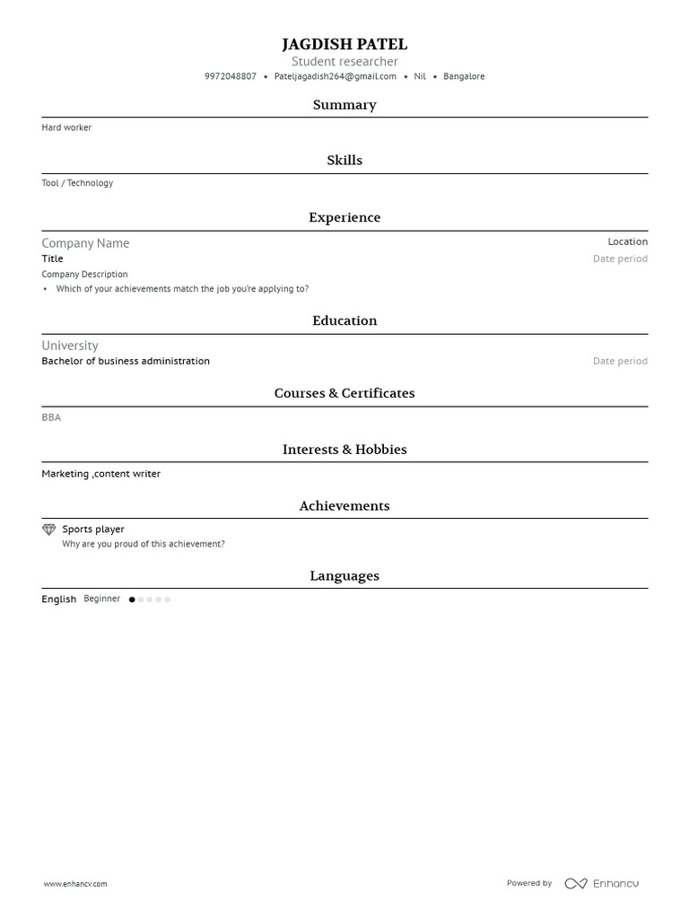 Jag Dish Patel Resume | PDF