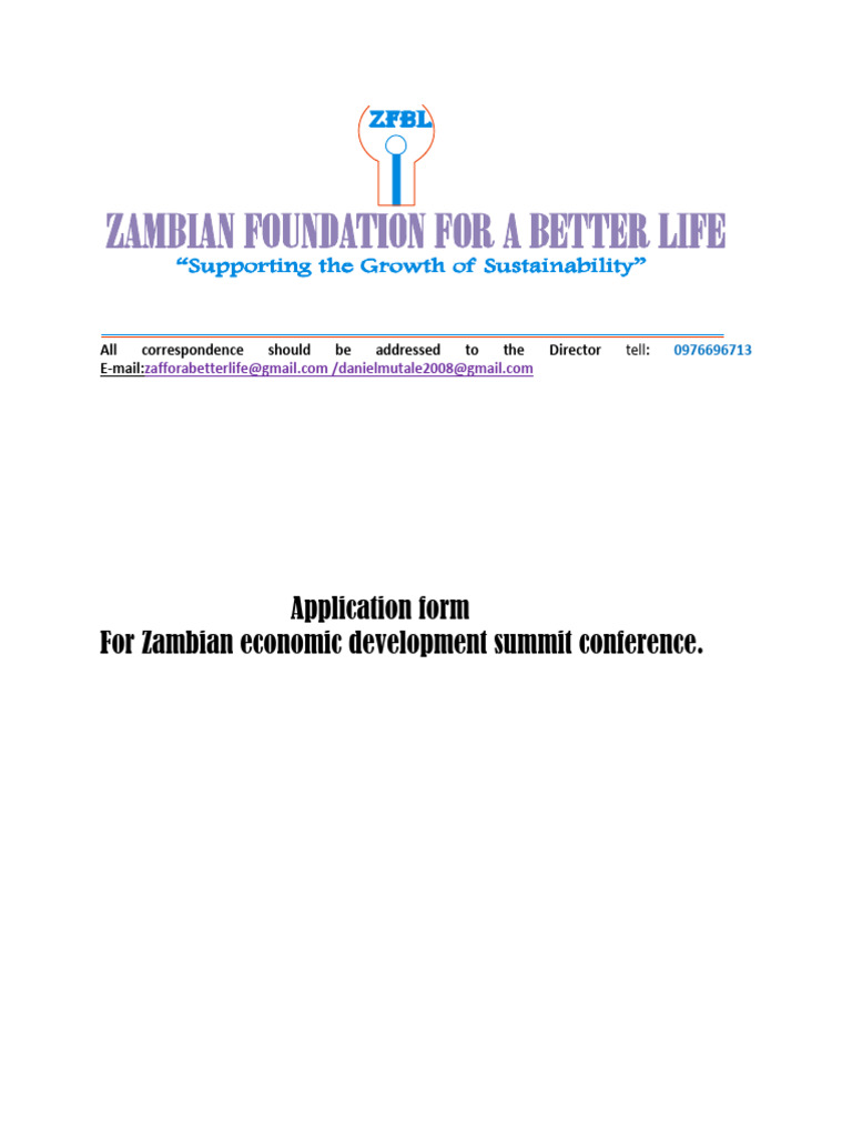 Application Form The ZDE Summit | PDF