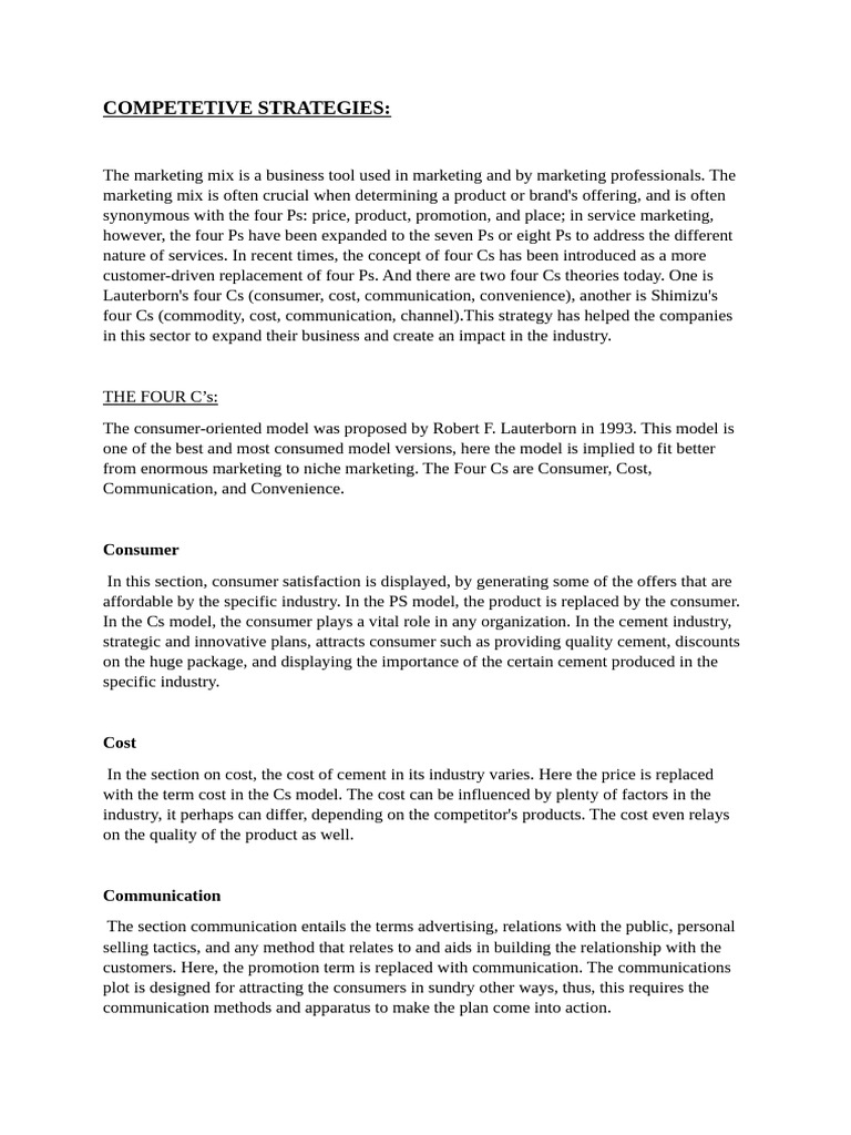 Competetive Strategies | PDF