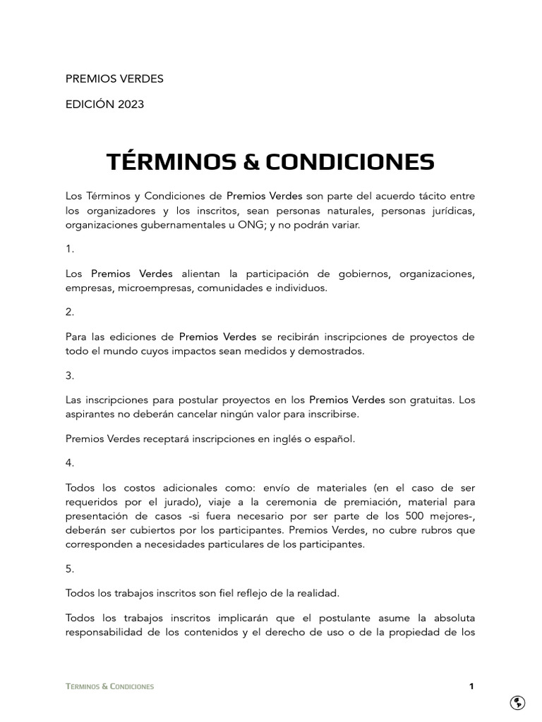 Terminos Condiciones