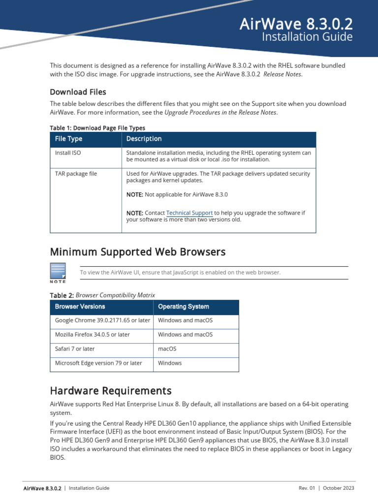 AirWave 8.3.0.2 Installation Guide | PDF