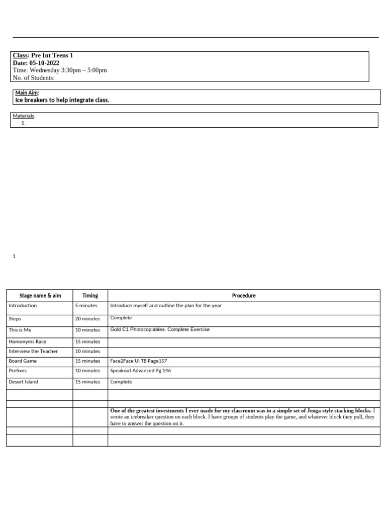 Week 1 Activities - Continuing Students 2024 | PDF