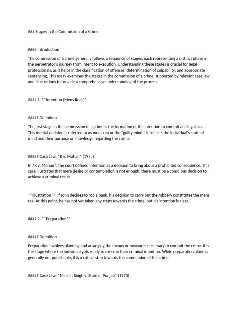 C - Stages in The Commission of A Crime | PDF | Mens Rea | Social Science