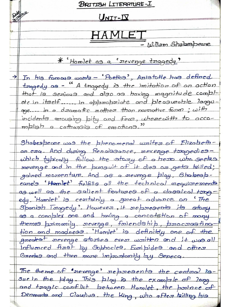 Hamlet, UNIT - IV | PDF