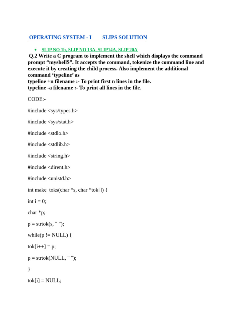 OS - I SLIPS SOLUTION DONE | PDF