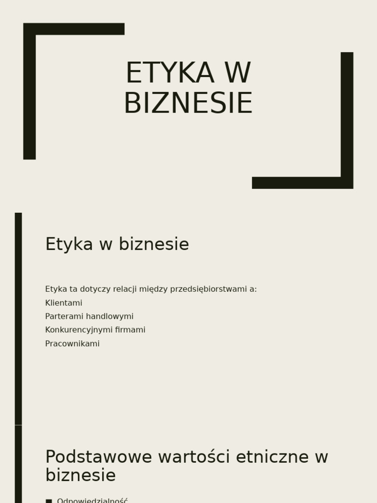 Etyka W Biznesie | PDF