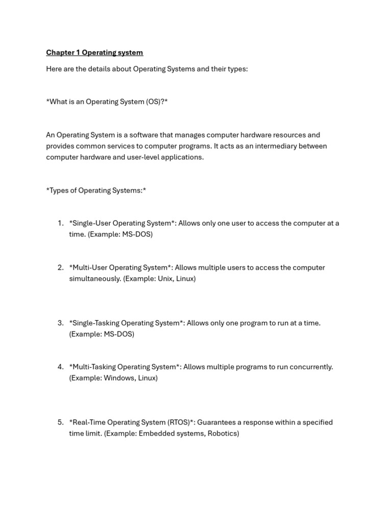 Tybcs Os Chapter 1 | PDF | Operating System | Computers