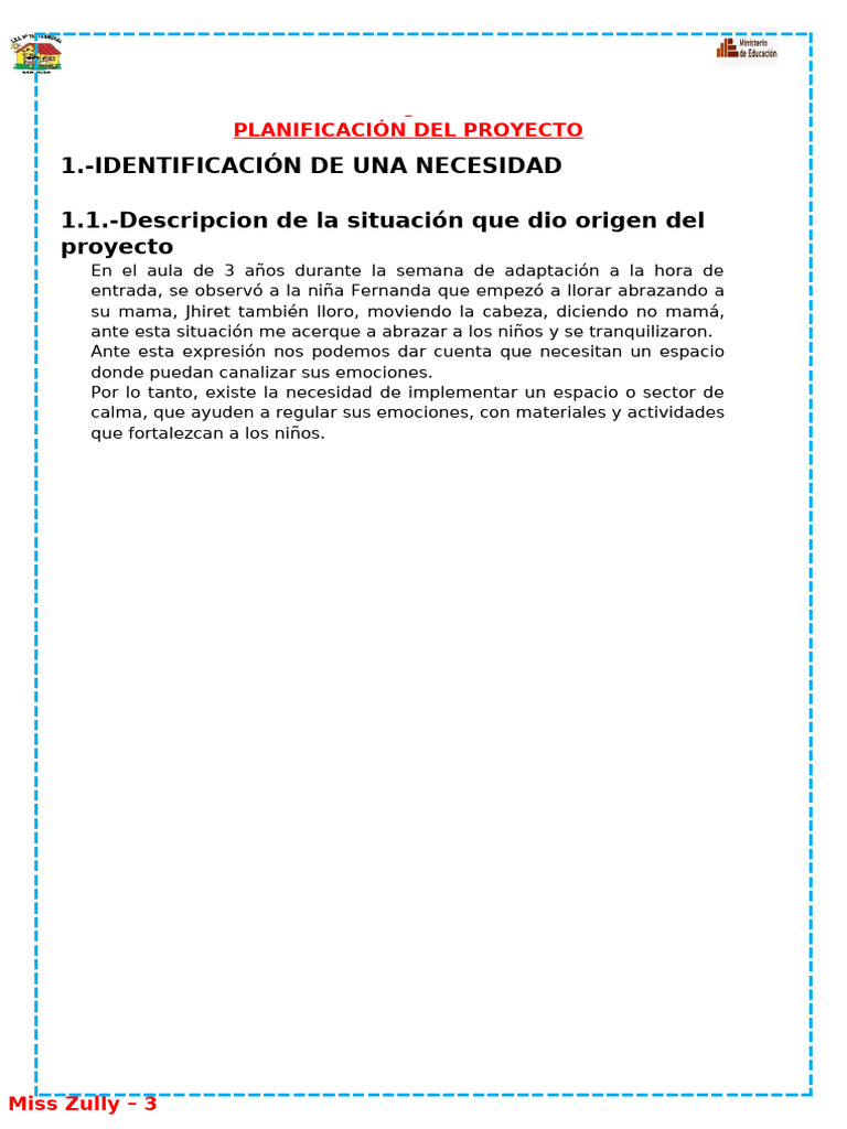 Proyt NUESTRO ESPACIO DE CALMA (Modificado) | PDF