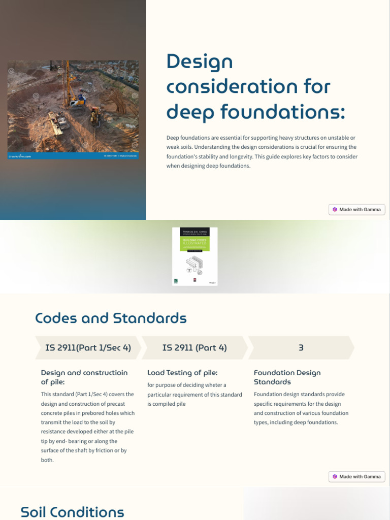 Design Consideration For Deep Foundations | PDF