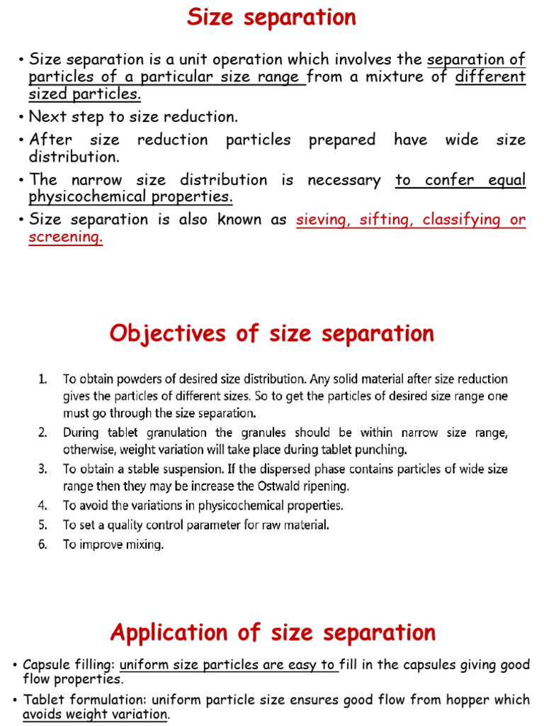 Size Separation | PDF