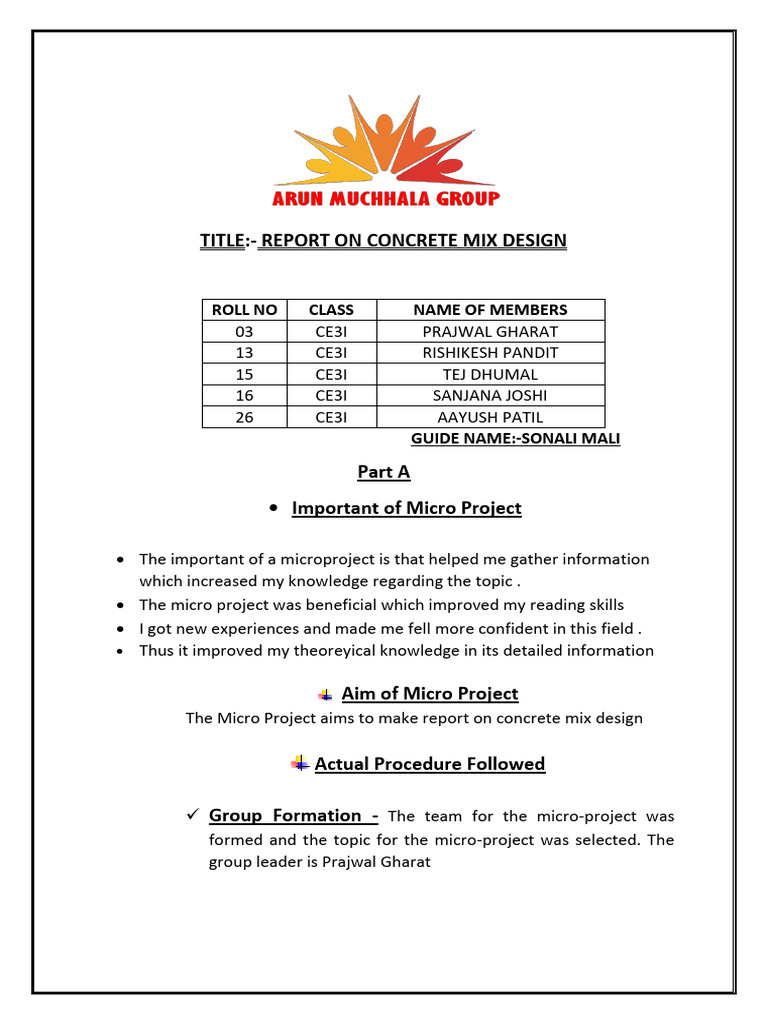 CTE Micro Project-1 | PDF | Concrete | Civil Engineering