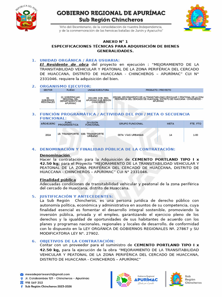 Eett Cemento Portland Tipo I | PDF