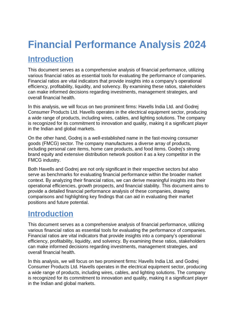 Financial Performance Analysis 2024 | PDF