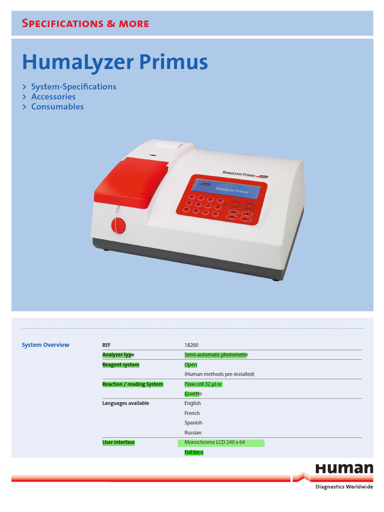 Humalyzer Primus | PDF