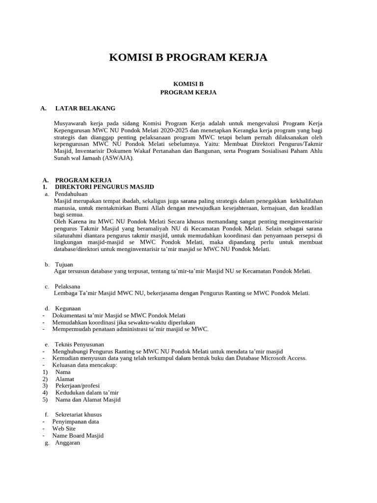 Kep. Komisi B Proker | PDF