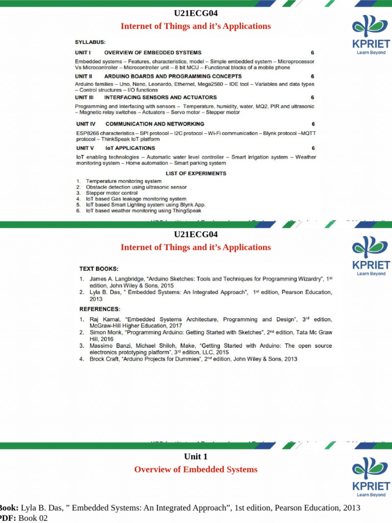 IoT and Its Applications - Unit 1 | PDF