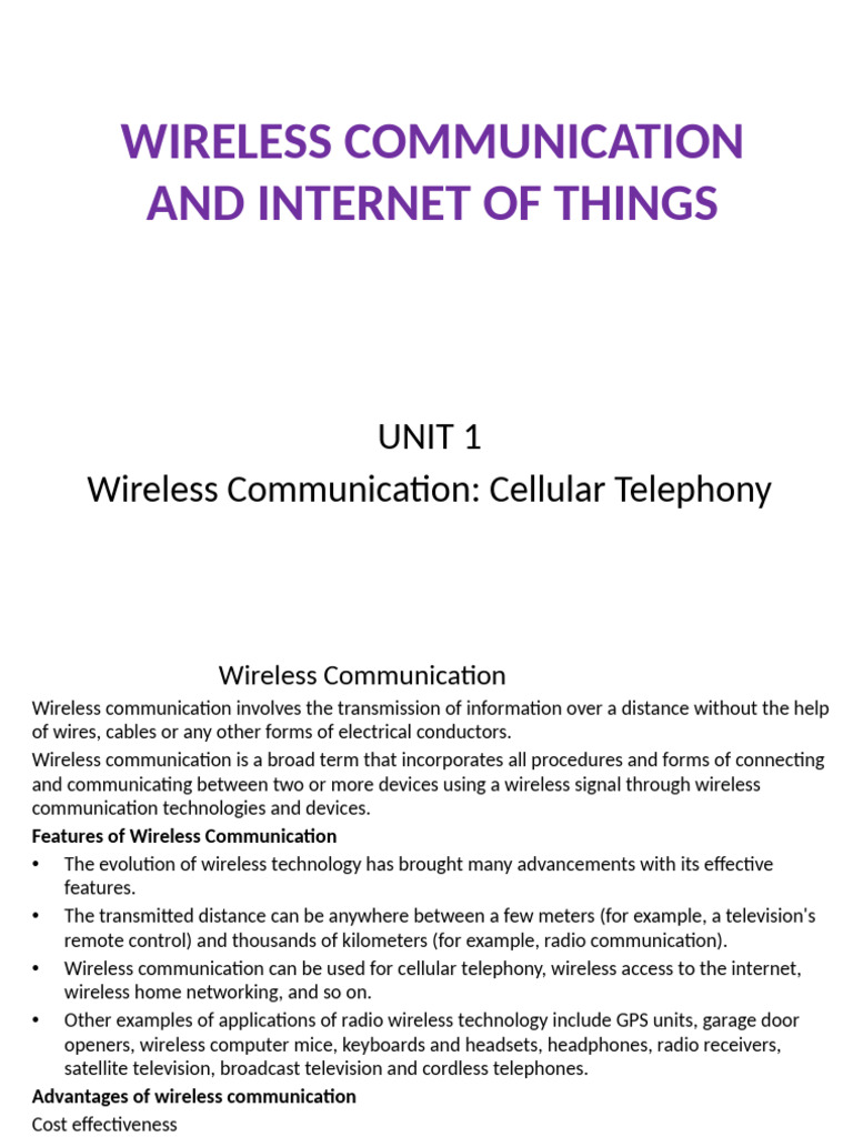 Wireless Communication Basics | PDF | Cellular Network | Channel Access Method