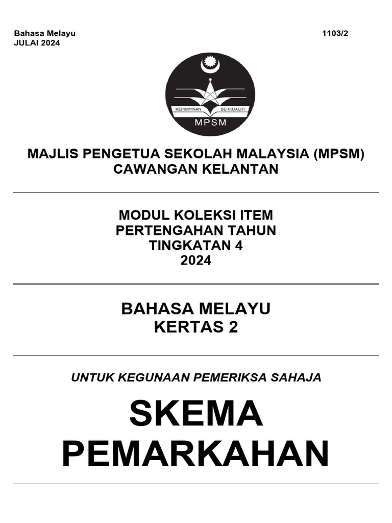 Skema Bahasa Melayu K2 T4 | PDF