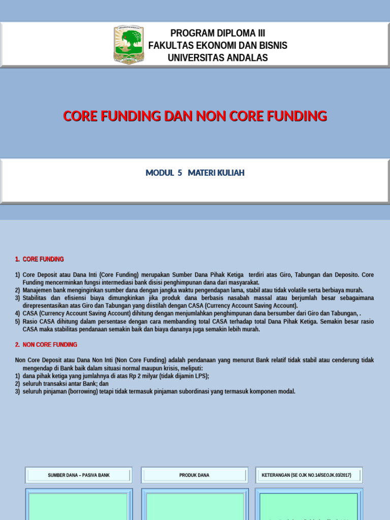 Modul 5 Core Funding Dan Non Core Funding | PDF