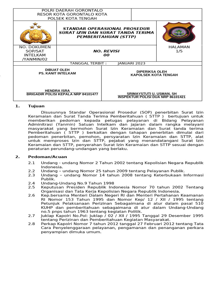 Sop Ijin Keramaian Dan STTP | PDF