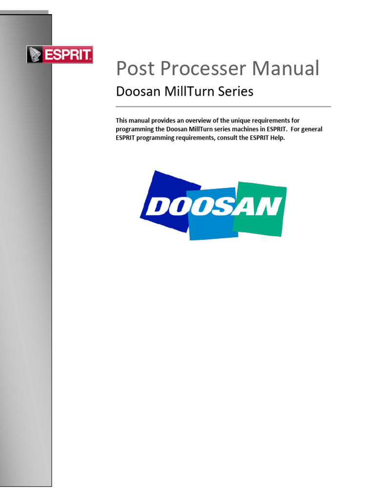 Doosan MillTurn Post Manual | PDF