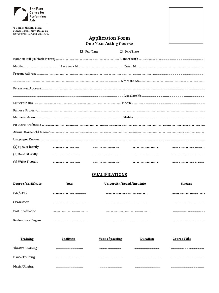 SRC Admission Form | PDF