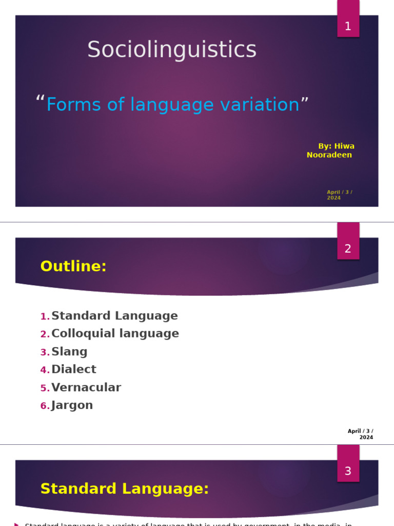 Forms of Language Variation, by Hiwa | PDF