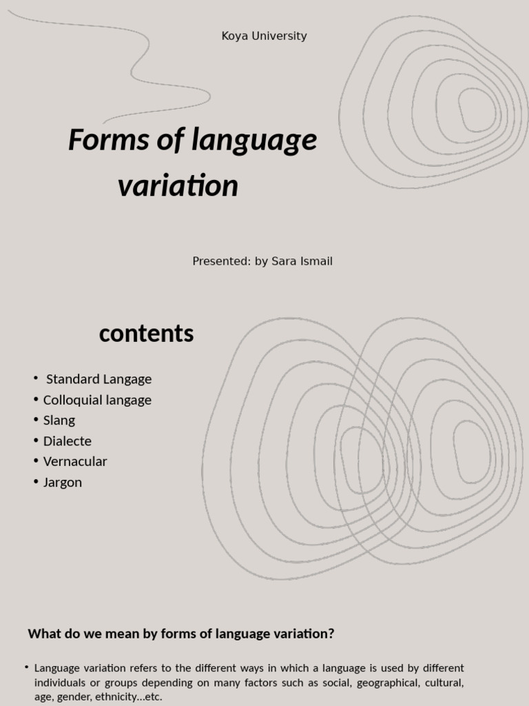 Forms of Language Varation P.P | PDF