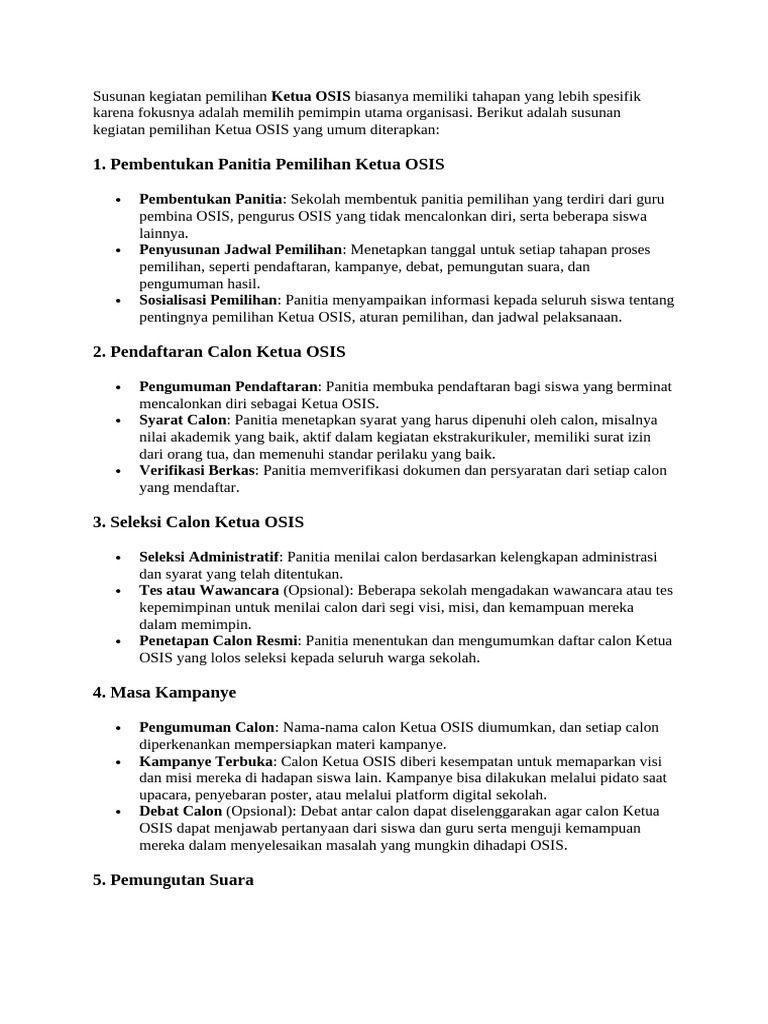 KEGIATAN PEMILIHAN OSIS (P5 SUARA DEMOKRASI) | PDF