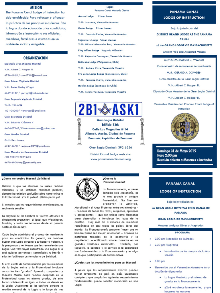 Open House Tenida Blanca 31 de Mayo 2015 | PDF | Masonería | Fraternidades