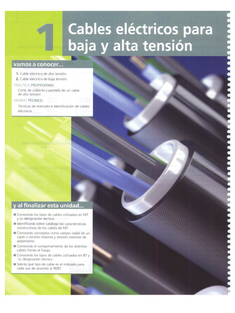 Tema 1. Cables Electricos de BT y MT | PDF